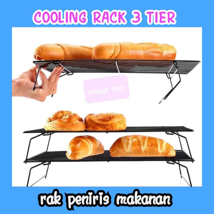 Jual cooling rak 3 susun rak peniris makanan cooling rack 3 tier ...