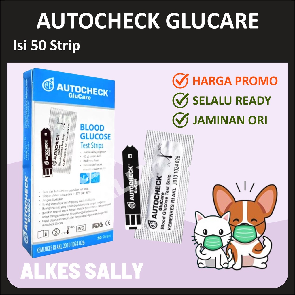 Jual Autocheck Test Strip Glucose Glucare Glukosa - Biru | Shopee Indonesia