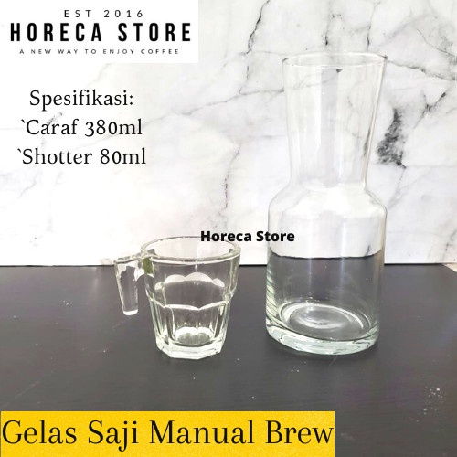 Jual Gelas Saji Manual Brew V60 380ml dengan Sloki / Carafe Set dengan ...