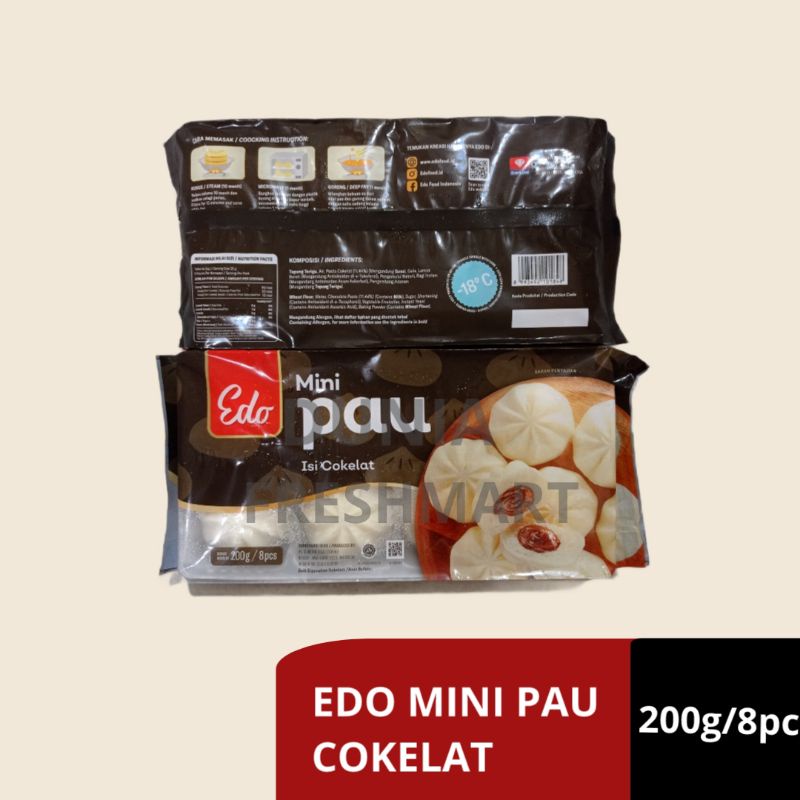 Jual EDO MINI PAU COKELAT 200GR ISI 8PCS PAO BAKPAO COKLAT BAKPAO MINI ...
