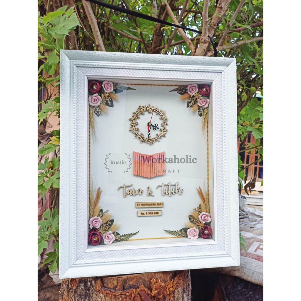 Jual Mahar Putih Mahar Dinding Rustic Ukir Tebal Frame Bingkai Pigura ...