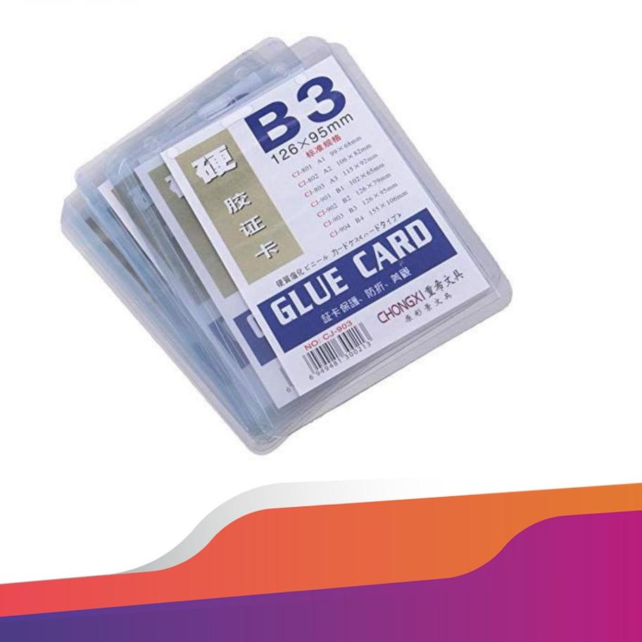 Jual GLUE CARD B3 126 X 95MM ISI 20 PCS CARD CASE ID CARD HOLDER | Shopee Indonesia