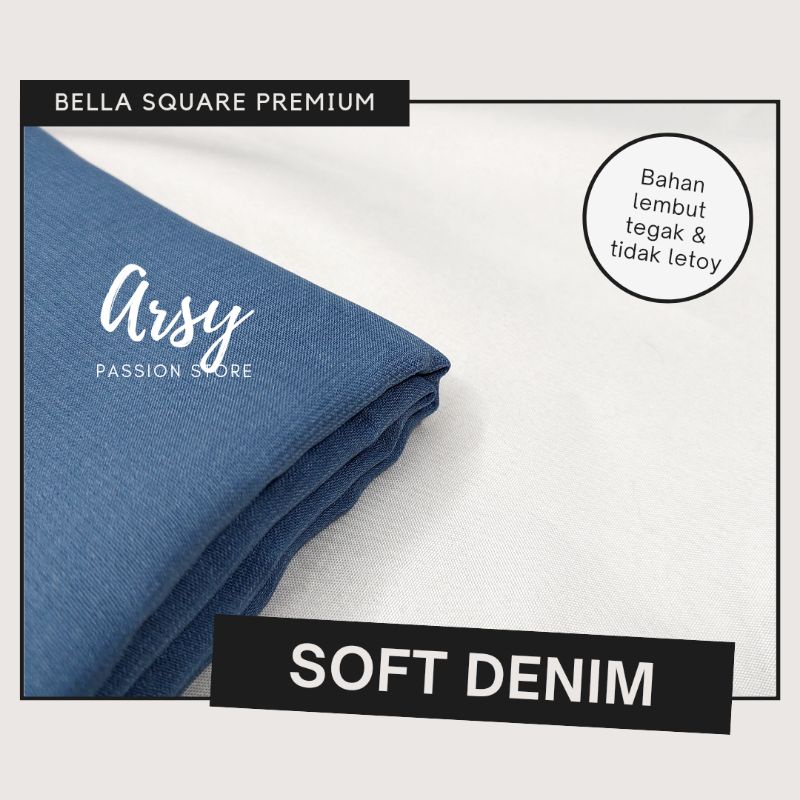 Jual Bella Square Hijab Soft Denim Jilbab Segi Empat | Shopee Indonesia