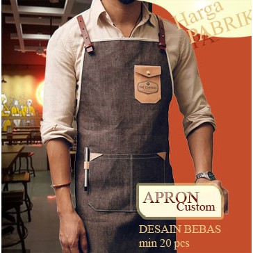 Jual BAJU APRON SERAGAM CELEMEK CHEFF BARISTA & BARBERSHOP HARGA MURAH ...