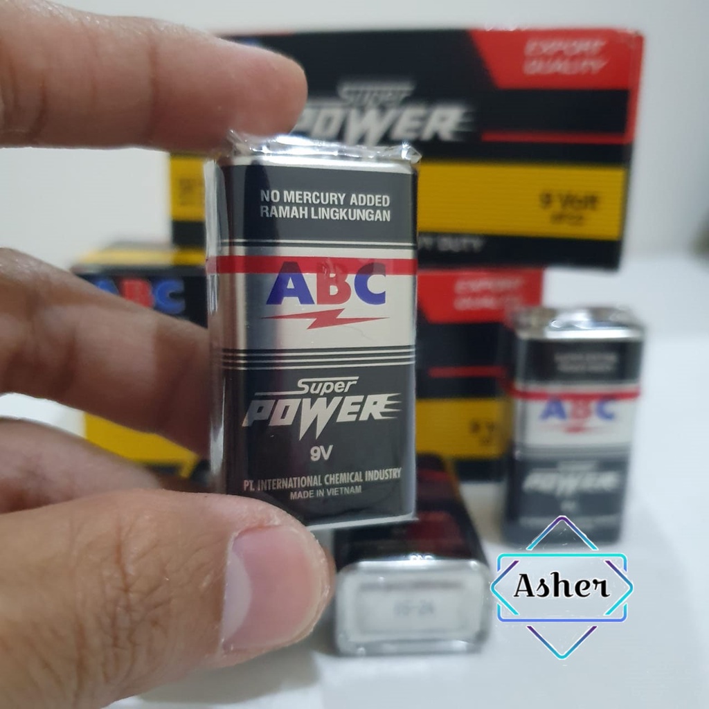 Jual BATU BATRE BATERAI BATTERY KOTAK ABC 9VOLT 9 VOLT SUPER POWER (H) 9V 6F22 | Shopee Indonesia