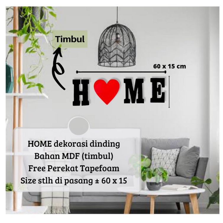 Jual Pajangan HOME dekorasi dinding Tulisan HOME hiasan dinding ruang ...