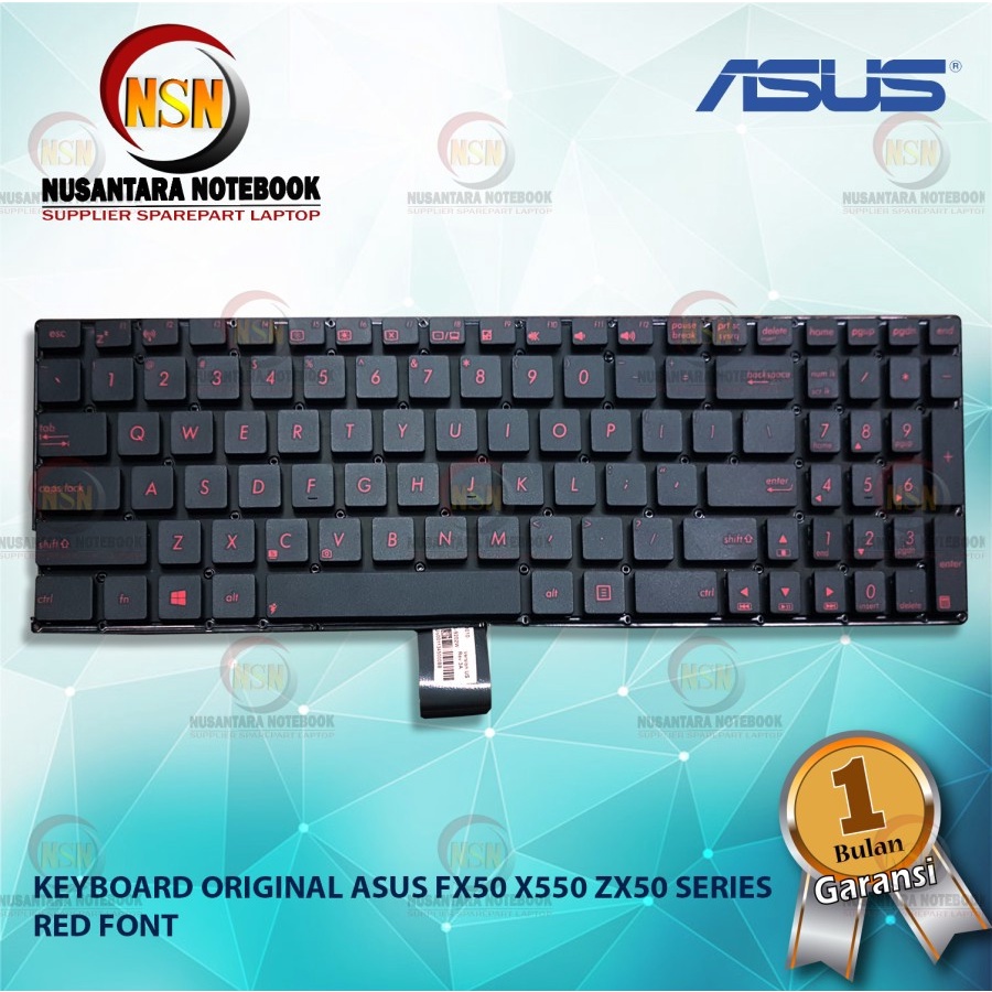 Jual Keyboard Original Asus FX50 X550 ZX50 Red Word Font Series ...
