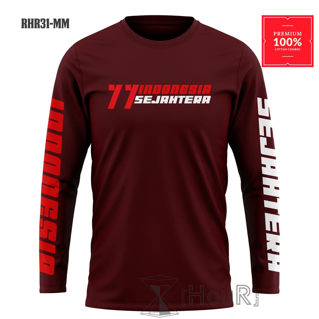 Jual Baju Kaos 17 Agustus Lengan Panjang Hut RI Ke 77 Tahun | Shopee Indonesia