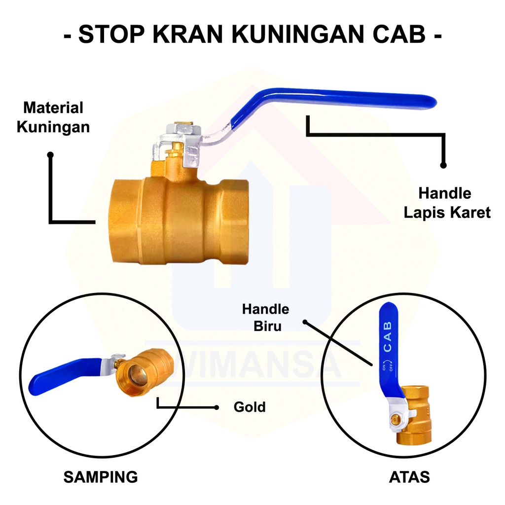 Jual STOP KRAN KUNINGAN 1/2 INCH | Shopee Indonesia