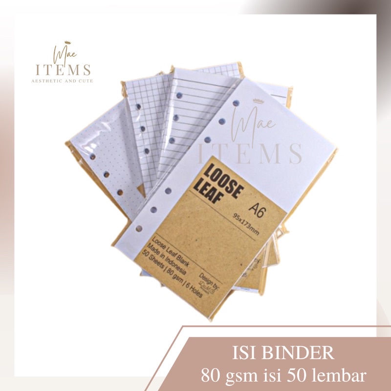 Jual Loose Leaf Isi Binder A6 6 lubang 80gsm | Shopee Indonesia