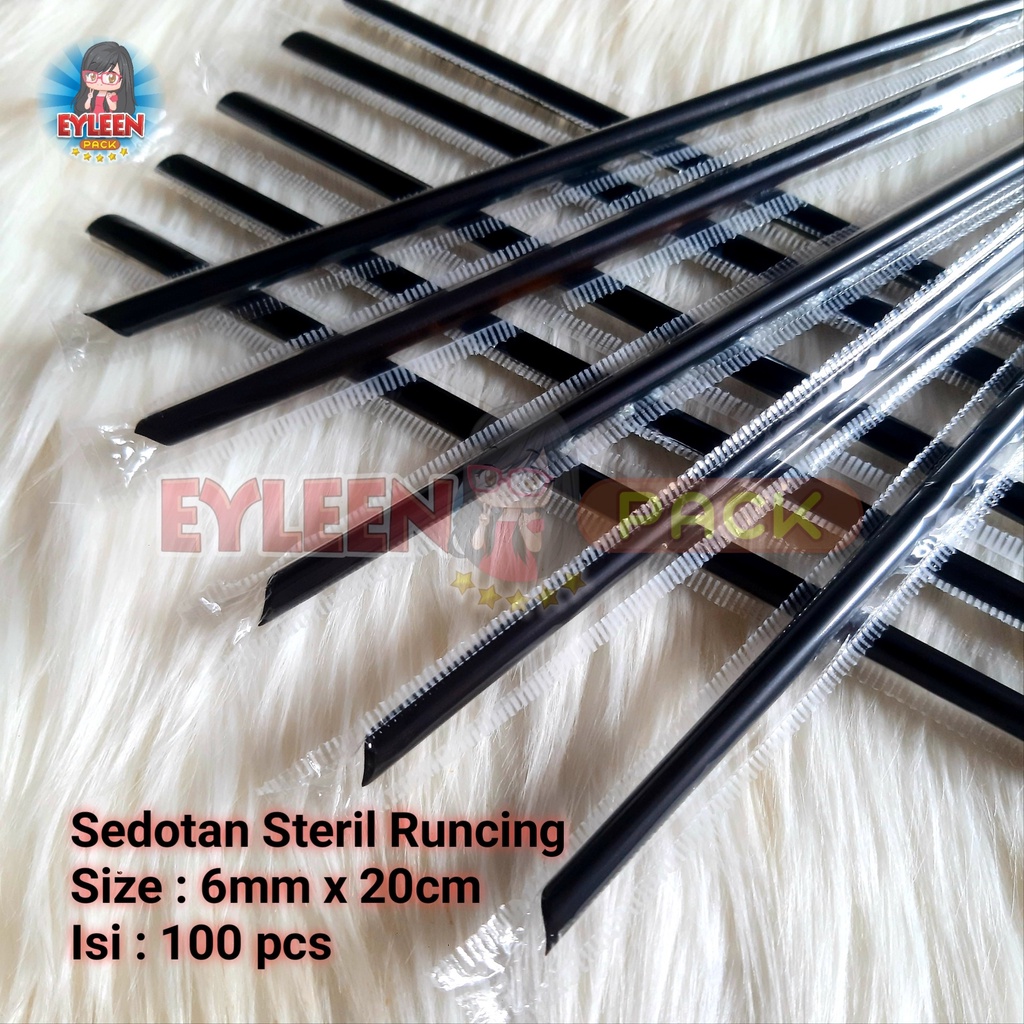Jual 100 PCS Sedotan Plastik Runcing Hitam 6mm x 20cm Higienis ...