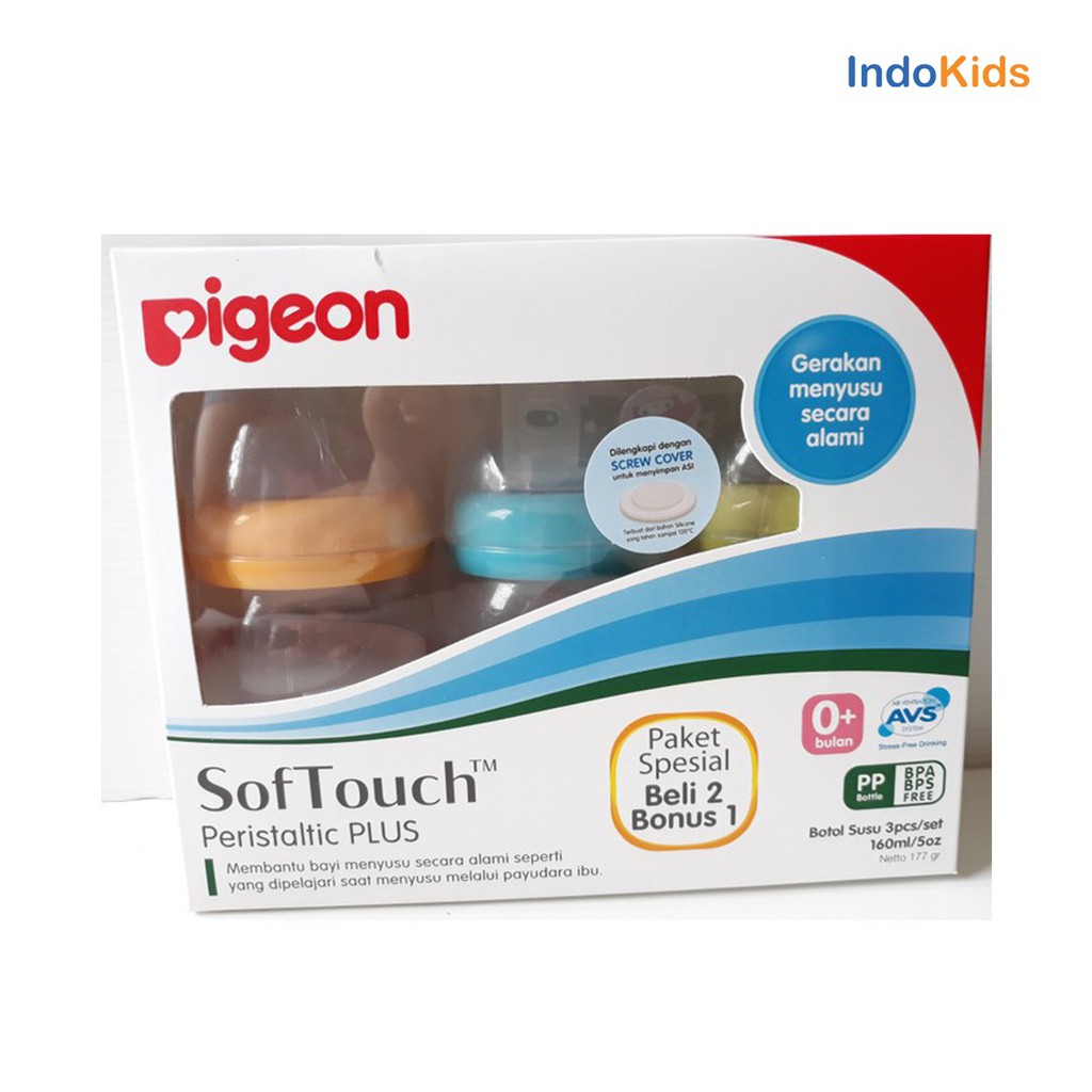 Jual Pigeon Soft Touch Peristaltic Plus 3 pcs 160ml | Shopee Indonesia