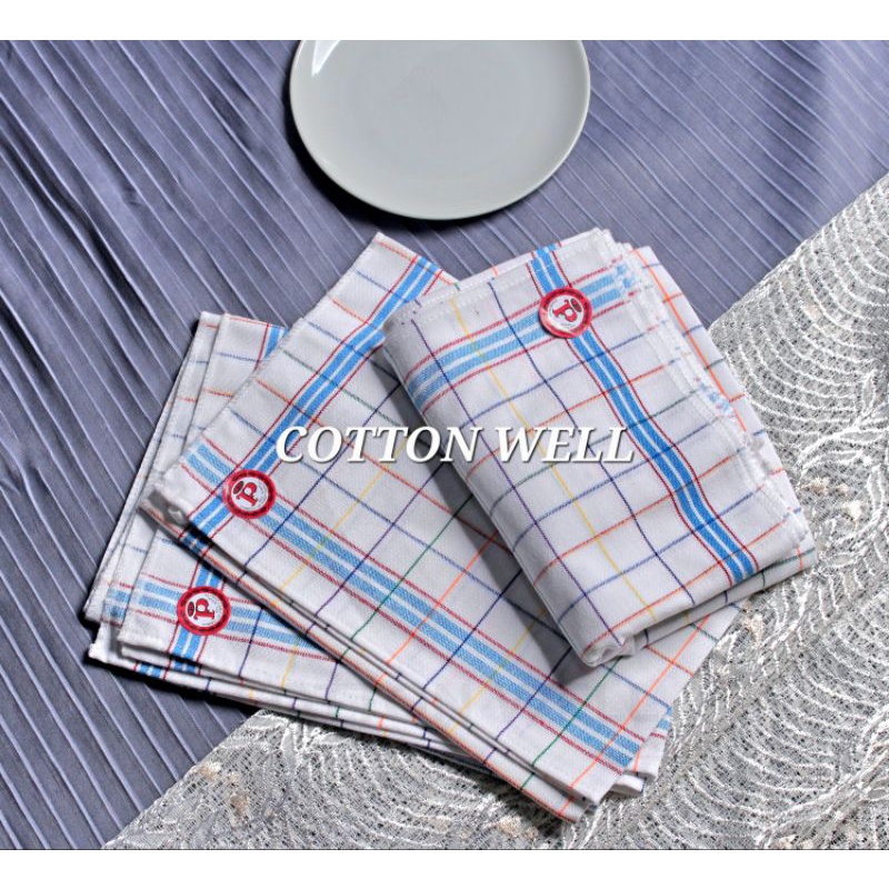 Jual Serbet Kain 58cmx60cm Lap Piring Kotak Garis Lap Dapur Serap Air ...