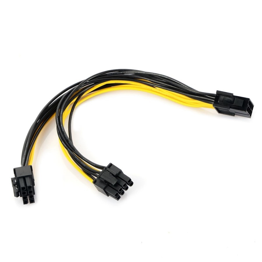 Jual Kabel Power VGA Adapter 6 pin to dual 8 pin (6 + 2) PCIE PCI ...