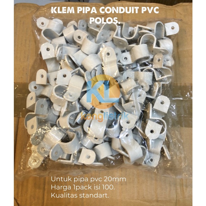 Jual Produk Terbaru Klem Pipa Conduit Pipa Listrik 20Mm Polos 1Pack Isi ...