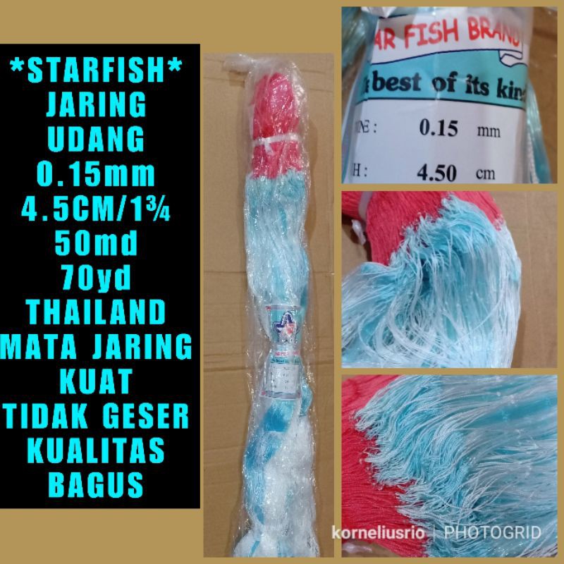Jual STARFISH 0.15MM/ 4.5/ 50X70 JARING KANTONG SENAR TANGSI JARING ...