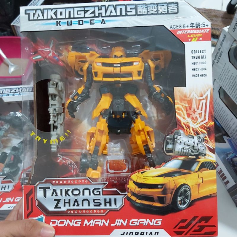 Jual mainan robot bisa transformasi jadi mobil kuning ensel besi ...