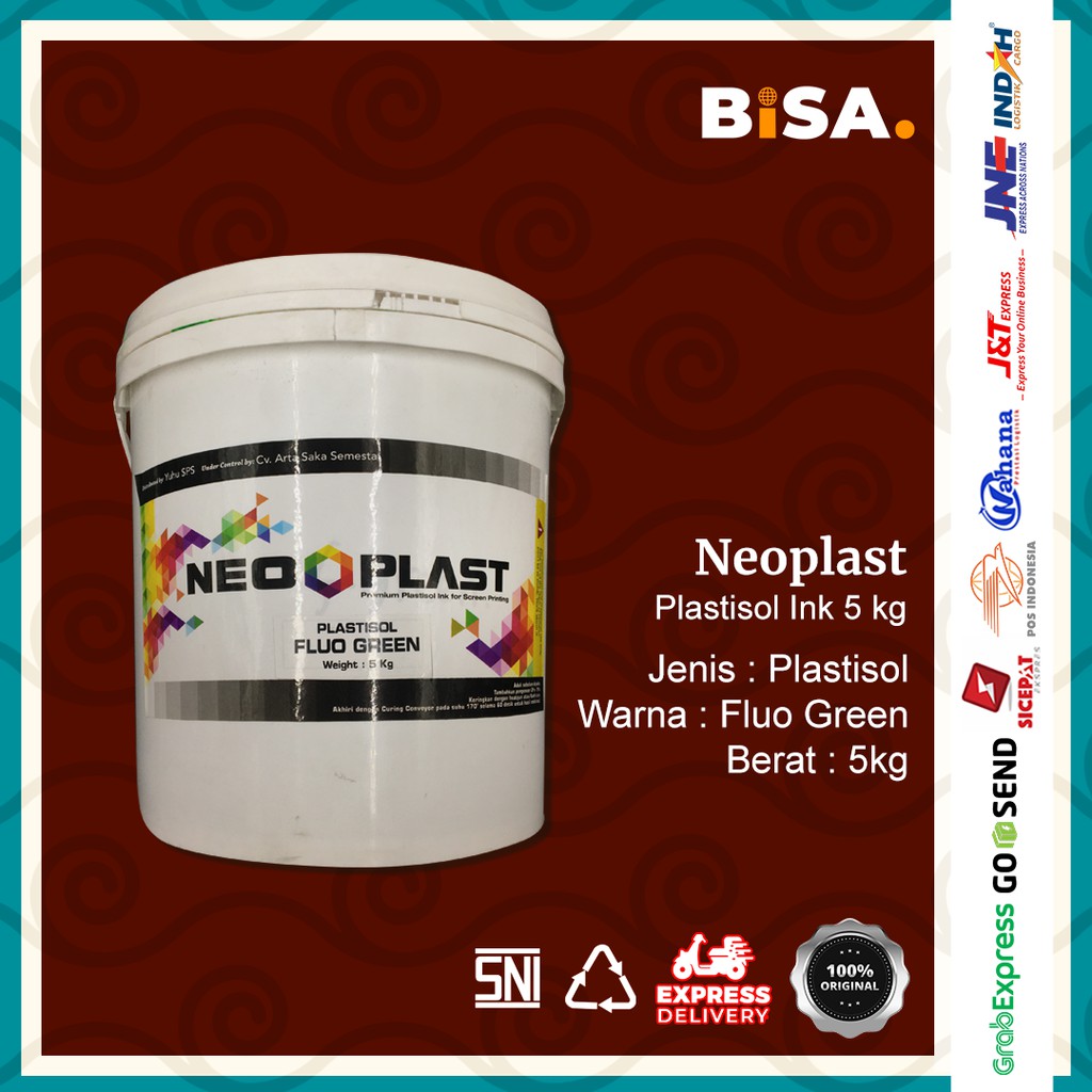 Jual TINTA SABLON PLASTISOL NEOPLAST FLUO GREEN 5KG | Shopee Indonesia