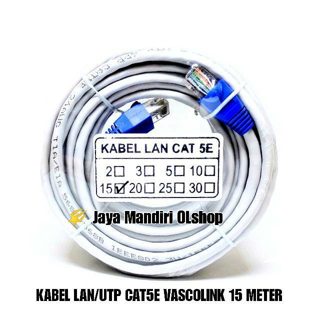 Jual Kabel LAN/UTP 15 Meter FULL CAT 5E ( VASCOLINK ) | Shopee Indonesia