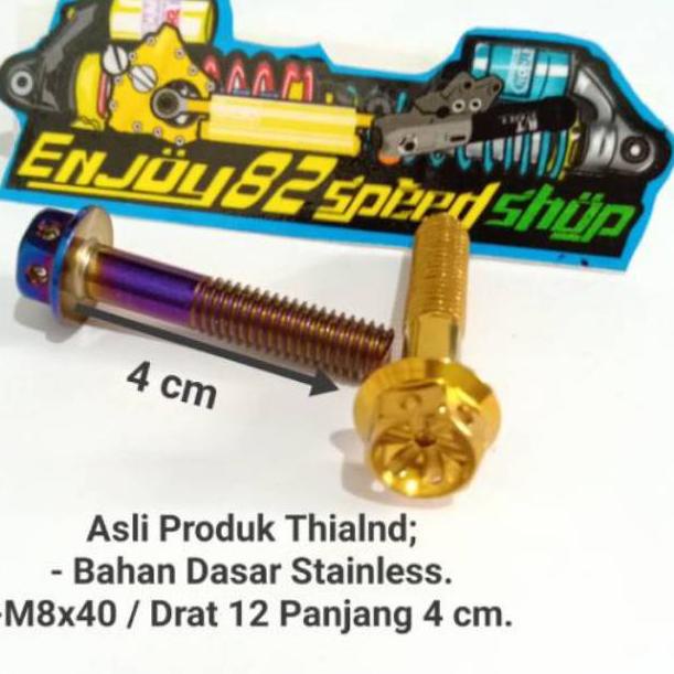 Jual G91F Baut Pb probolt M8 x 40 Drat 12 panjang 4 cm KNF | Shopee Indonesia