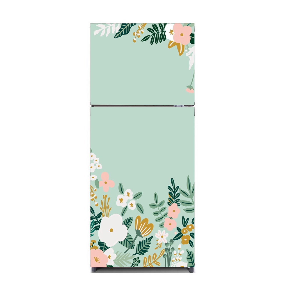 Jual Sticker Kulkas 2 Pintu Motif Bunga ART Seni Mimalist Aesthetic ...