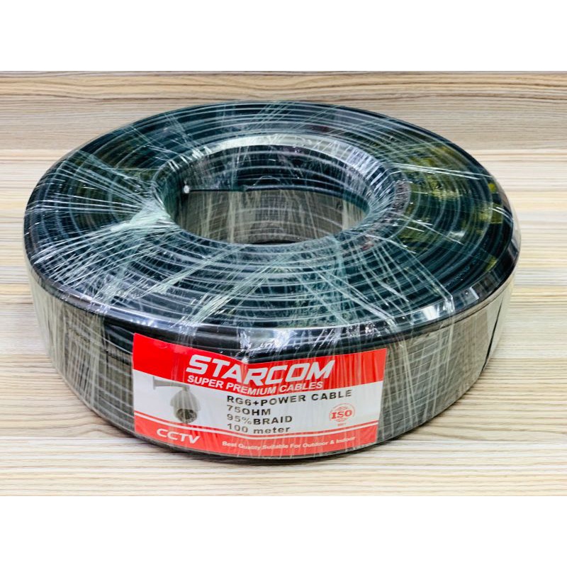 Jual KABEL CCTV STARCOM RG59+POWER WARNA PUTIH/ RG6+POWER 100M WARNA HITAM | Shopee Indonesia