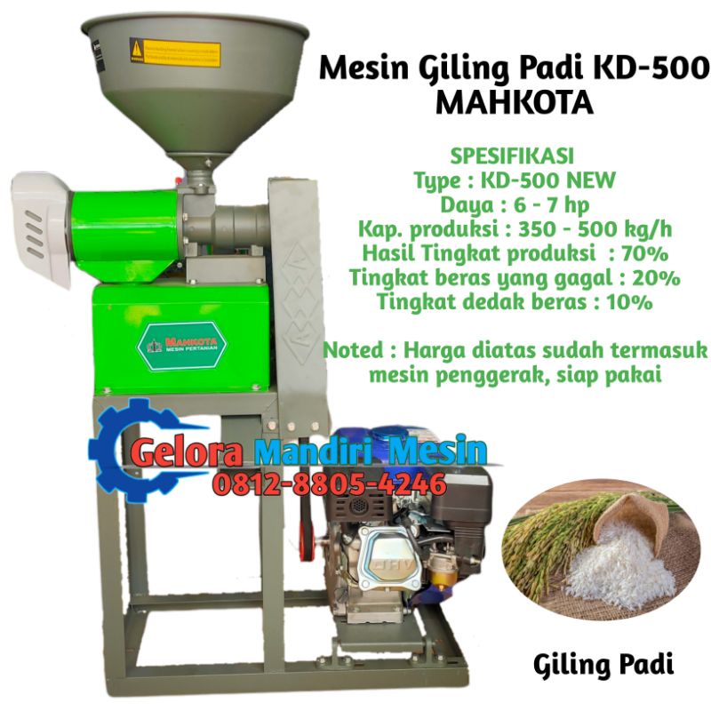 Jual Mesin Giling Padi KD-500 MAHKOTA Selep Padi + Penggerak Siap Pakai | Shopee Indonesia