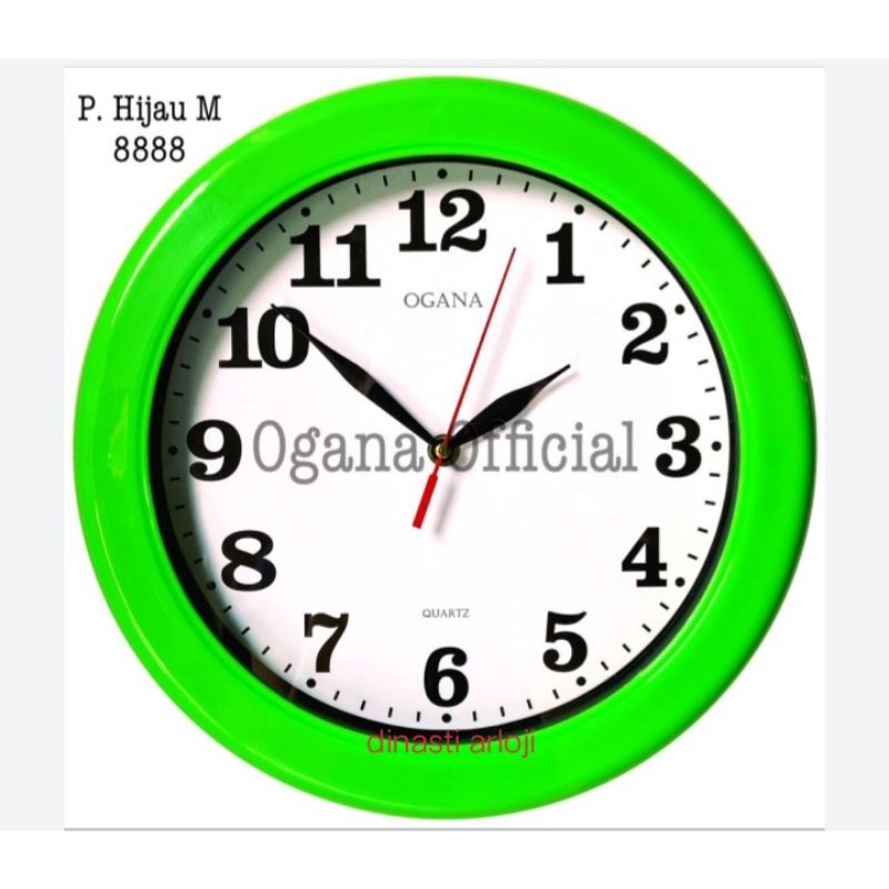 Jual jam dinding merk ogana polos hijau muda tipe 8888 | Shopee Indonesia