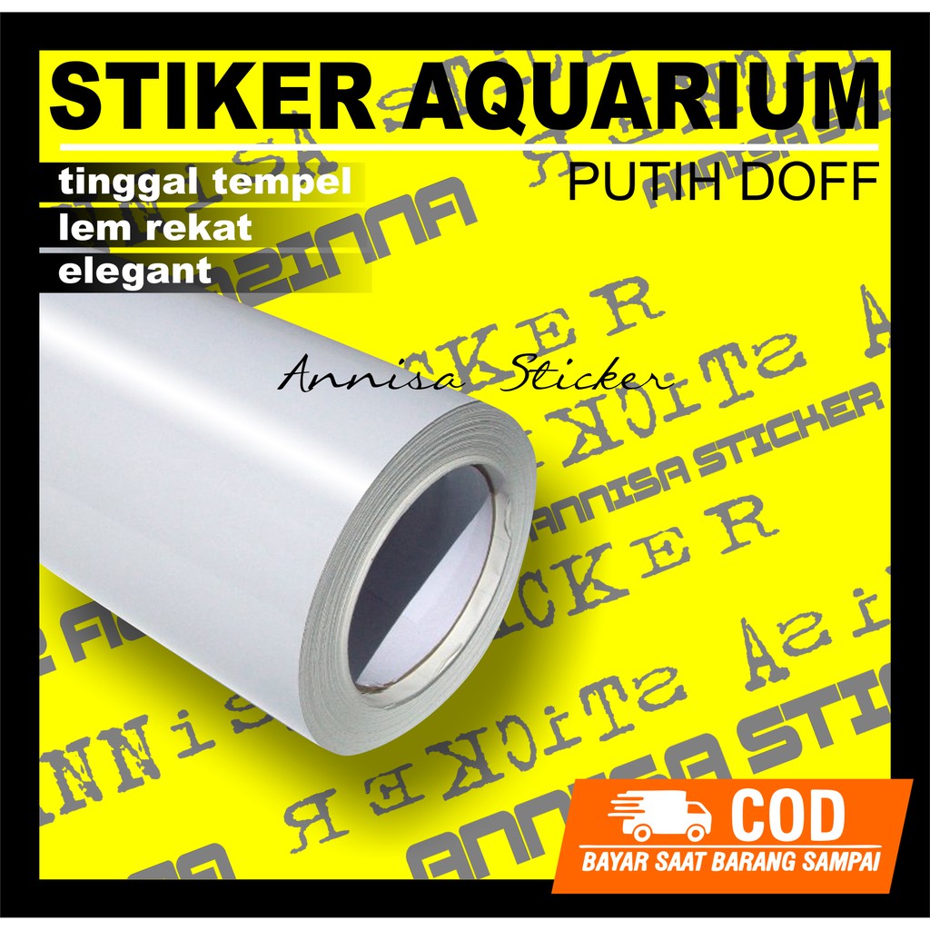 Jual Stiker Background Akuarium Putih doff / Background putih doff ...