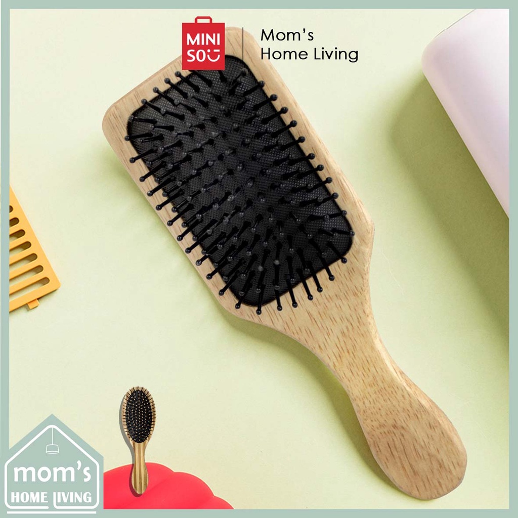 Jual MINISO Sisir Rambut kayu Wanita Hair Brush Massage Comb Anti ...