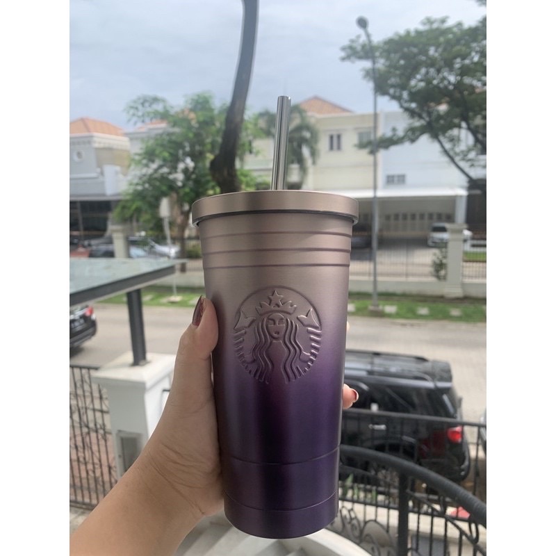 Jual Starbucks Straw Embos Gradient Purple | Shopee Indonesia