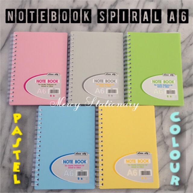 Jual Note Book Spiral A6 Warna Pastel - Notebook A6 - Soft Colour ...