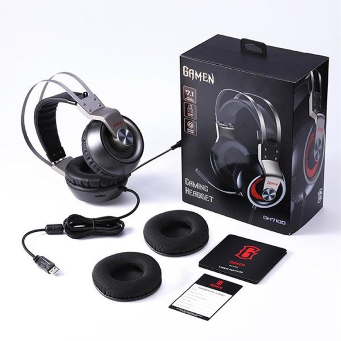 Jual Headset Gaming GH7100 GAMEN with Microphone 7.1 Virtual Surround ...