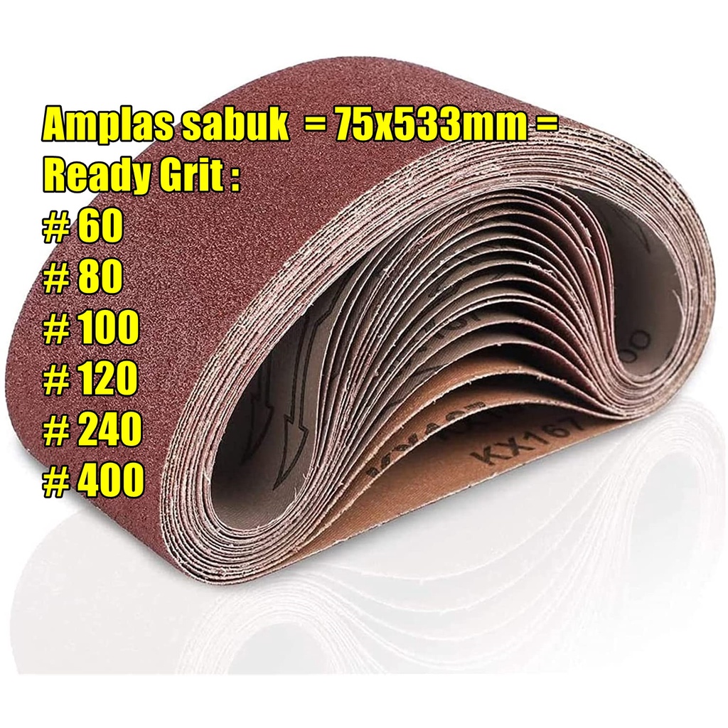 Jual belt sander 75x533mm Refill amplas sabuk 75mm x 533mm mesin belt ...