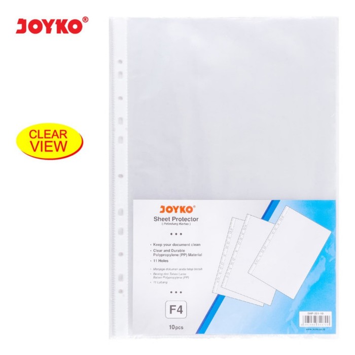 Jual JOYKO 10 SHEET PROTECTOR F4 / FILE PELINDUNG KERTAS SHP-201-10 ...