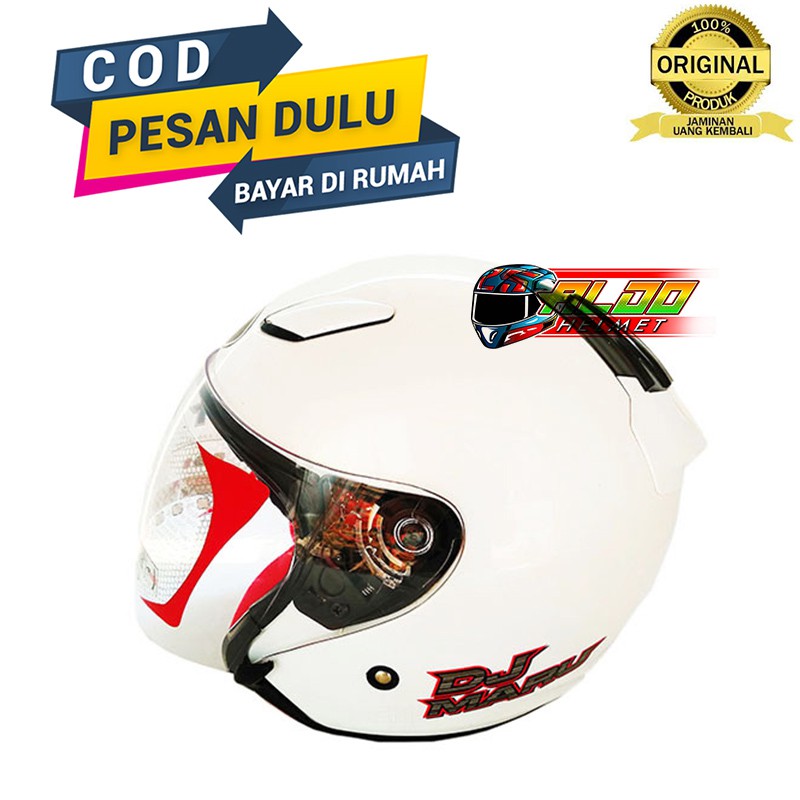 Jual KYT | HELM KYT DJ MARU WHITE | HALF FACE SNI DJMARU | HELMET KYT SINGGLE VISOR | Shopee ...