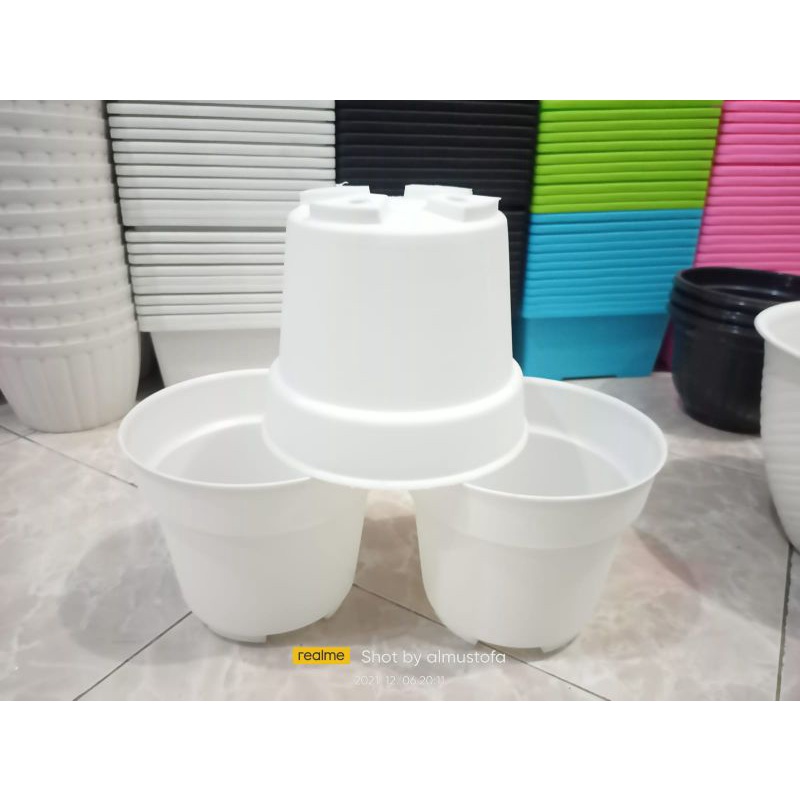 Jual Pot sks 20 warna putih / pot bunga polos putih / pot tanaman / pot ...