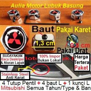 Jual paket 4 tutup pentil tire valve mitsubishi 3 berlian anti maling ...
