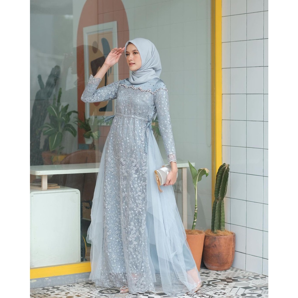 Jual PROMO TERMURAH PALING LARIS! BISA COD READY SIZE JUMBO XXL LD 120 Gamis Vania Brukat Mix ...