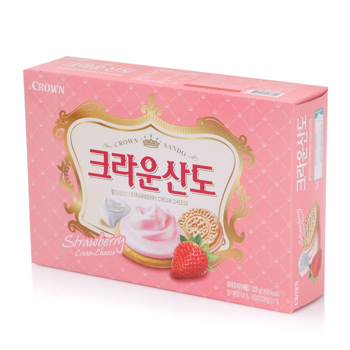 Jual Crown Sando Strawberry Cream Cheese - biskuit cream strawberry ...
