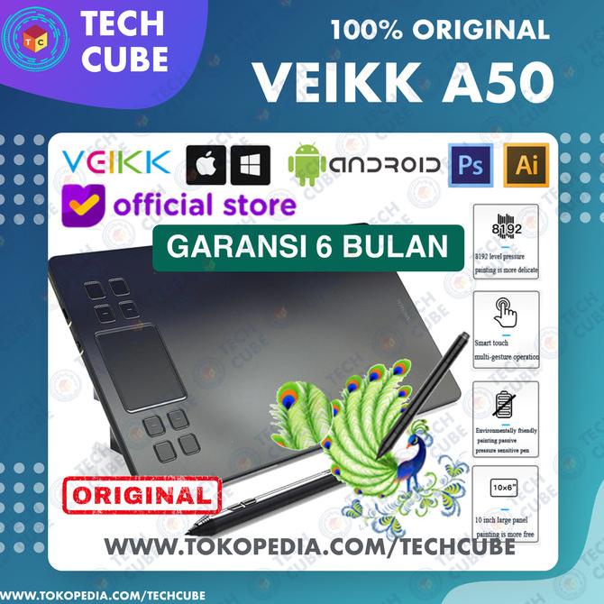 Jual Veikk A50 Digital Graphic Drawing Pen Tablet Alt A30 A15 Pro H950P ...