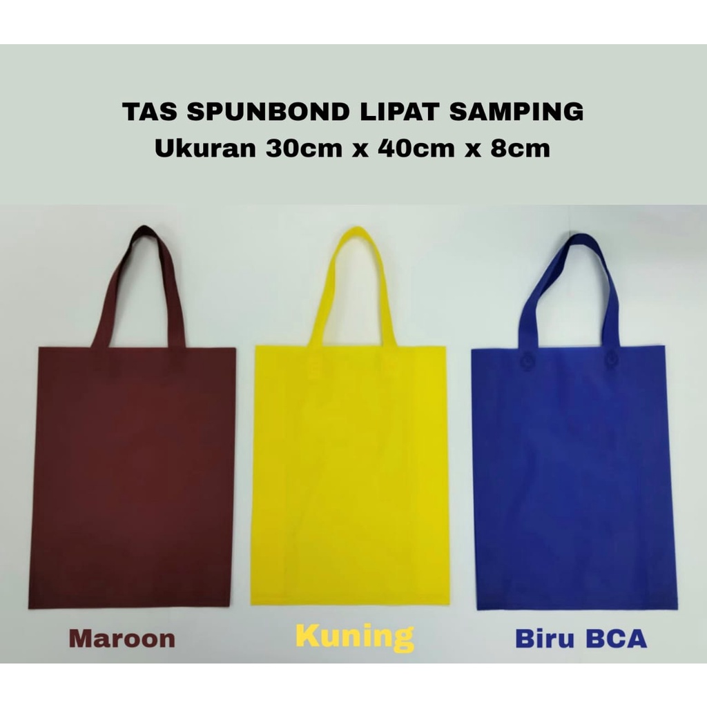 Jual Tas Spunbond / Goodiebag Lipat Samping Ukuran 30cm x 40cm x 8cm ...