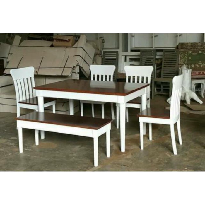 Jual Meja Makan 4 Kursi + Sofa Blok & Meja | Shopee Indonesia
