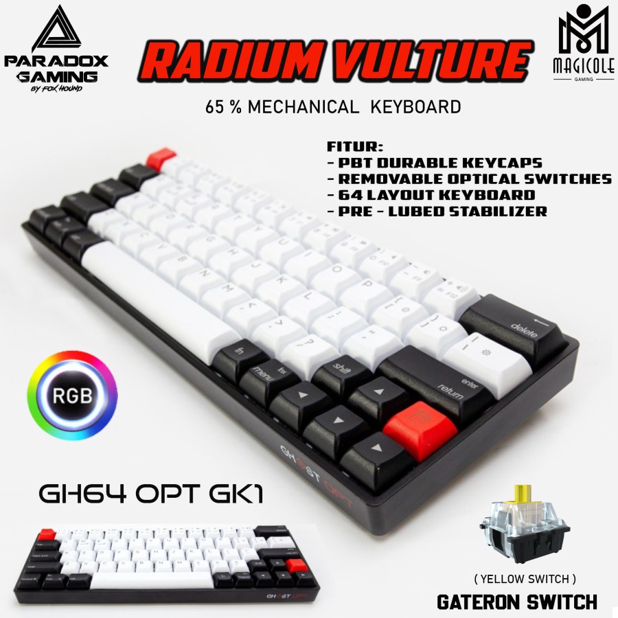 Jual Paradox Gaming GH64 OPT GK1 RADIUM VULTURE Mechanical Gaming ...