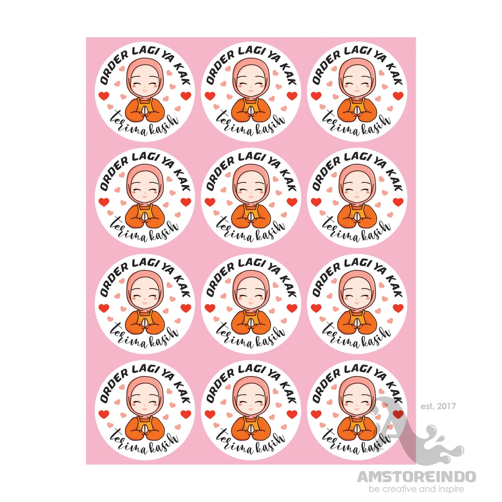Jual 60Pcs Thank You Sticker Terimakasih Hijab Style Love TY033 ...