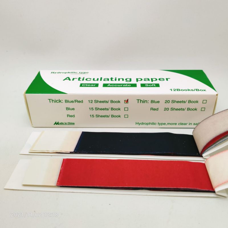 Jual dental articulating paper lurus /kertas artikulasi gigi karbon artikulating | Shopee Indonesia