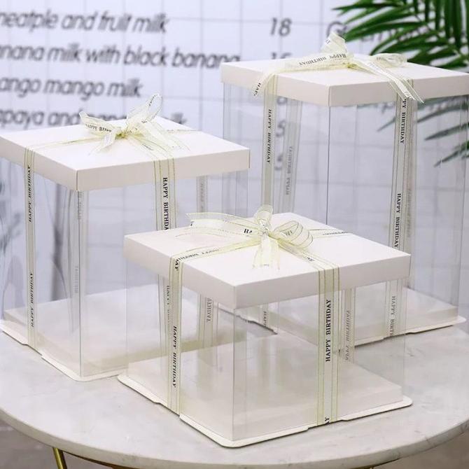 Jual Best Product!!! Cake Box Mika Transparan Jumbo 43 X 43 cm tinggi ...