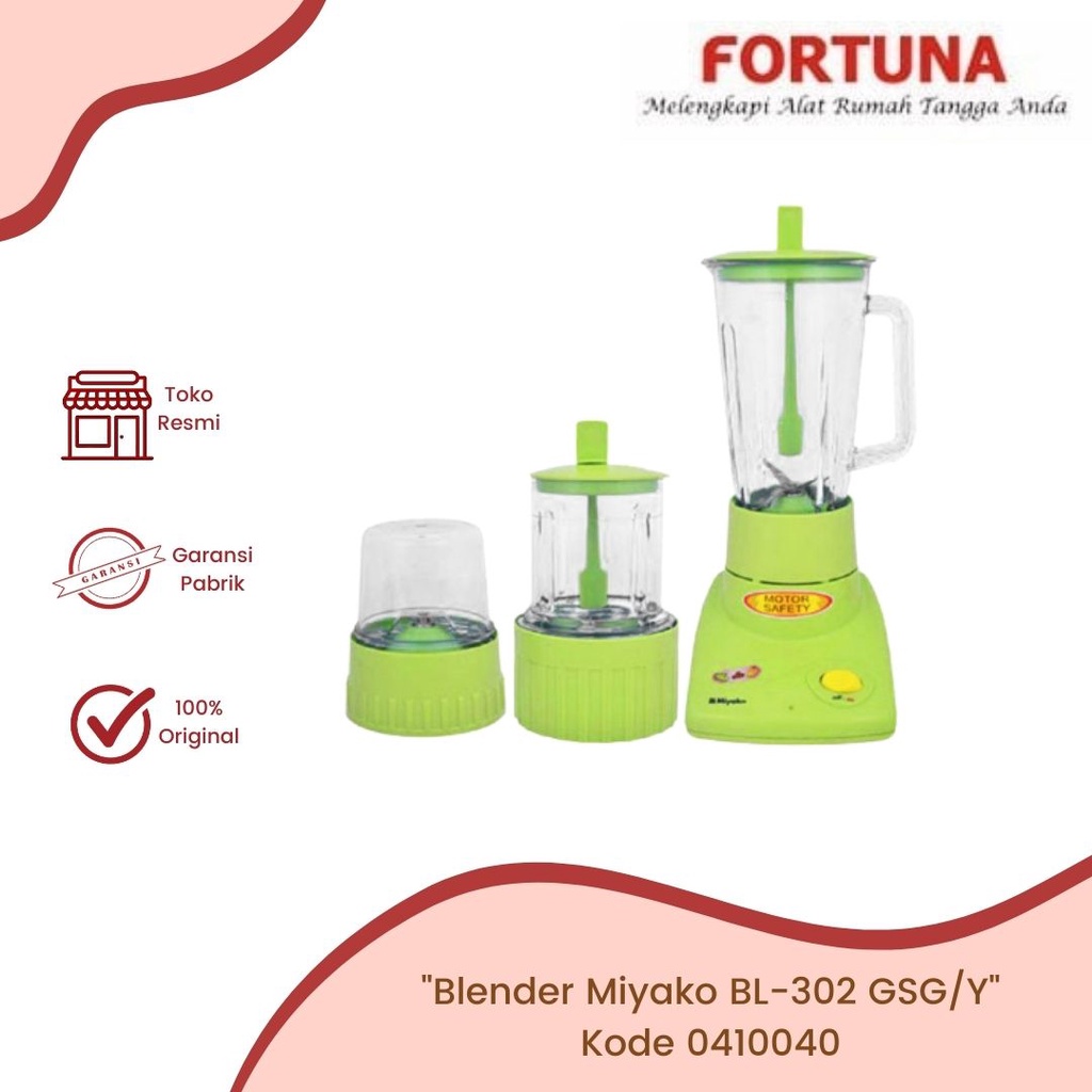 Jual Miyako Blender BL-302 GSG / Y / Blender Miyako Kaca | Shopee Indonesia