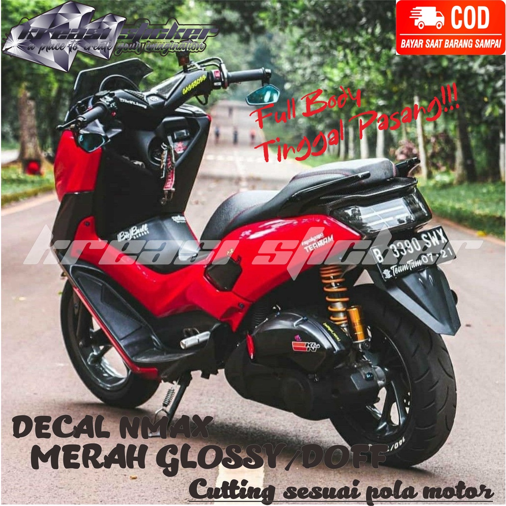 Jual DECAL STIKER SKOTLET MOTOR NMAX OLD/NEW POLOS WARNA MERAH GLOSSY ...