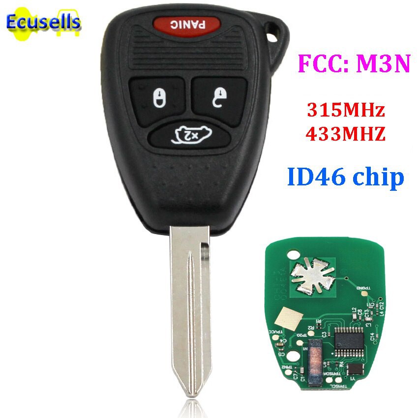 Jual IMPORT Remote Key Fob 3+1 Button 315MHZ 433MHZ with Chip ID46 for ...